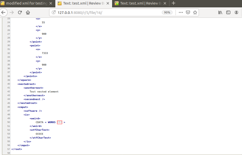 Added difference viewer for XML files. | Review Request | Review Board